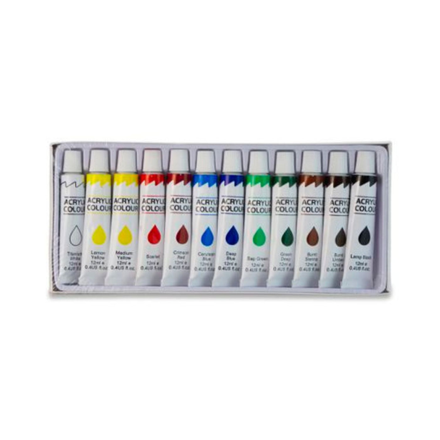 Khoki Acrylic Paints 12ml - 12 Colours – MyToy.co.za