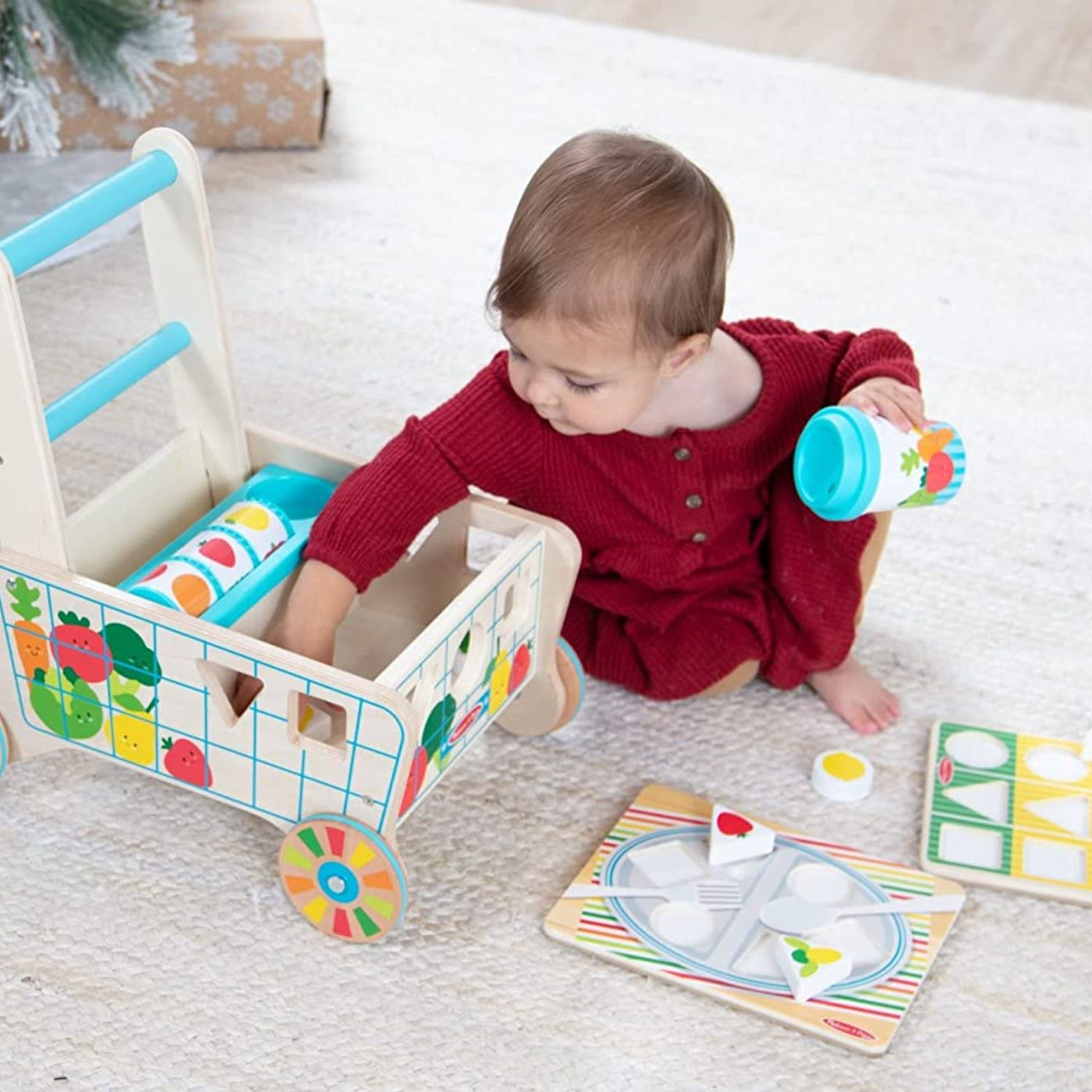 Melissa & Doug Wooden Shape Sorting Grocery Cart – MyToy.co.za